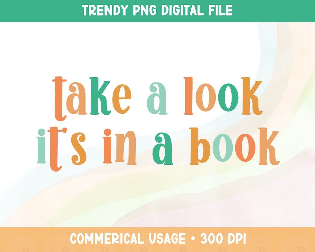 Take a Look in the Book PNG Teacher PNG Teaching Digital - Etsy