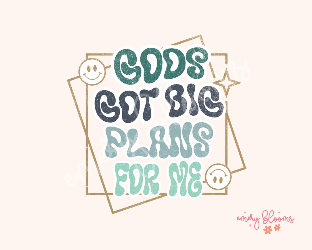Gods Got Big Plans for Me PNG Sublimation Christian Boys Smiley ...