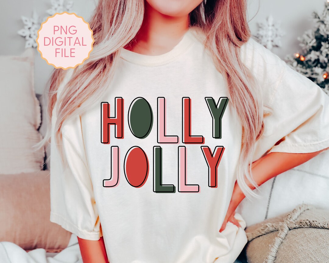 Holly Jolly PNG, Retro Christmas Png, Christmas Sublimation Png ...