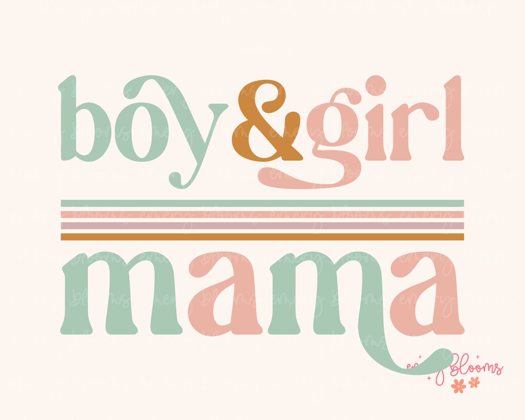Retro Mama of Both Png Girl & Boy Mama Png Design Download, T Shirt PNG ...