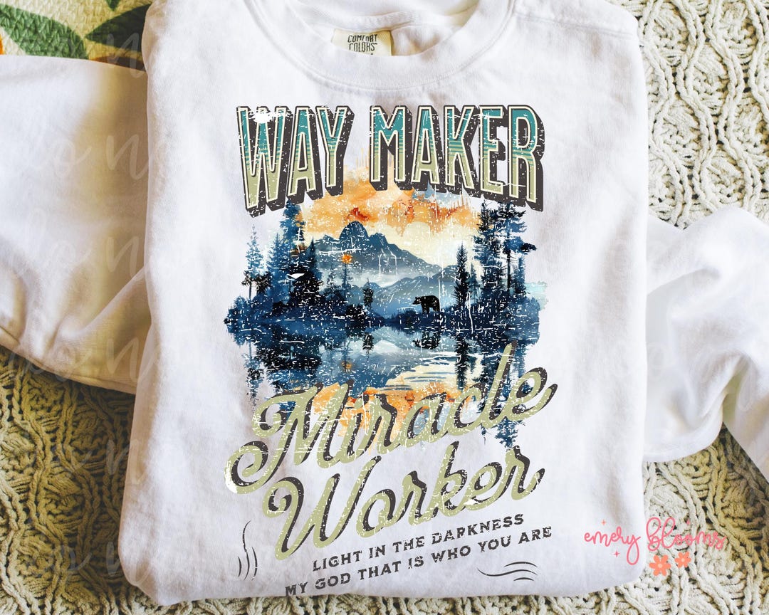 Waymaker Miracle Worker Digital PNG Sublimation Christian Retro Trendy ...