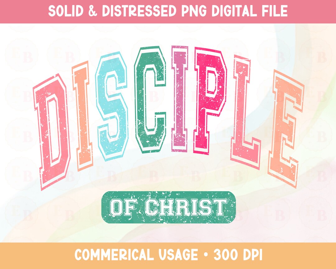 Disciple of Christ PNG, Colorful Varsity, Christian Shirt Design ...