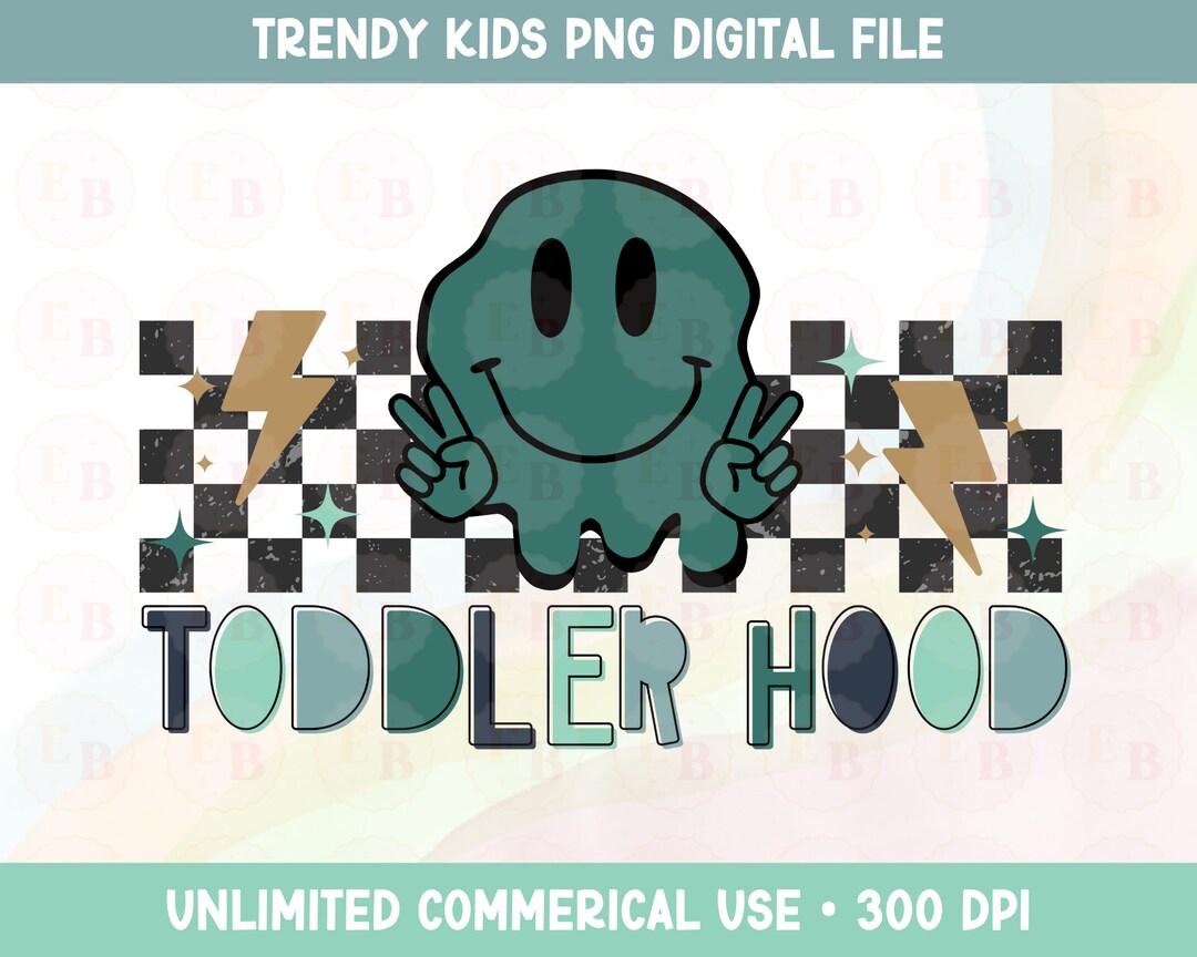 Toddler Hood Retro PNG, Boy Smiley Drip Grunge T Shirt Design, Sibling ...