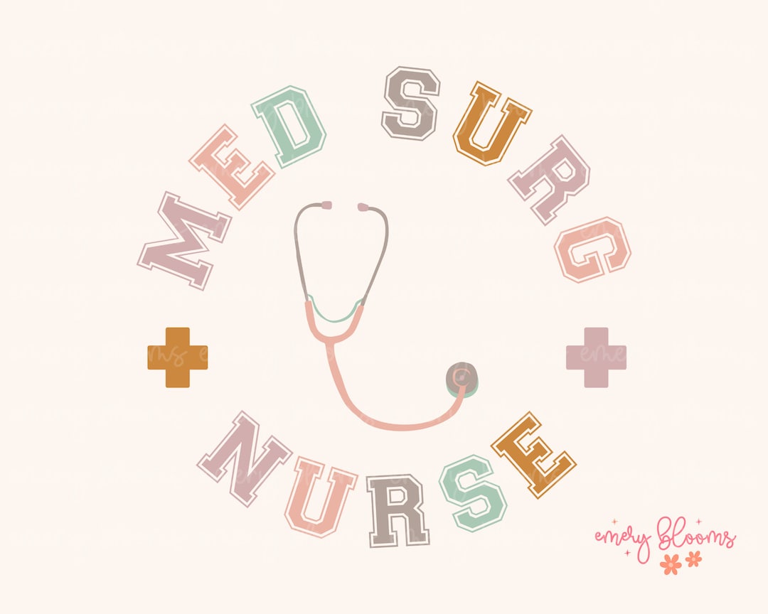 Med Surg PNG Digital Design Download, Retro Sublimation Nurse PNG, Boho ...