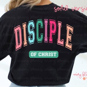 Disciple of Christ PNG, Colorful Varsity, Christian Shirt Design ...