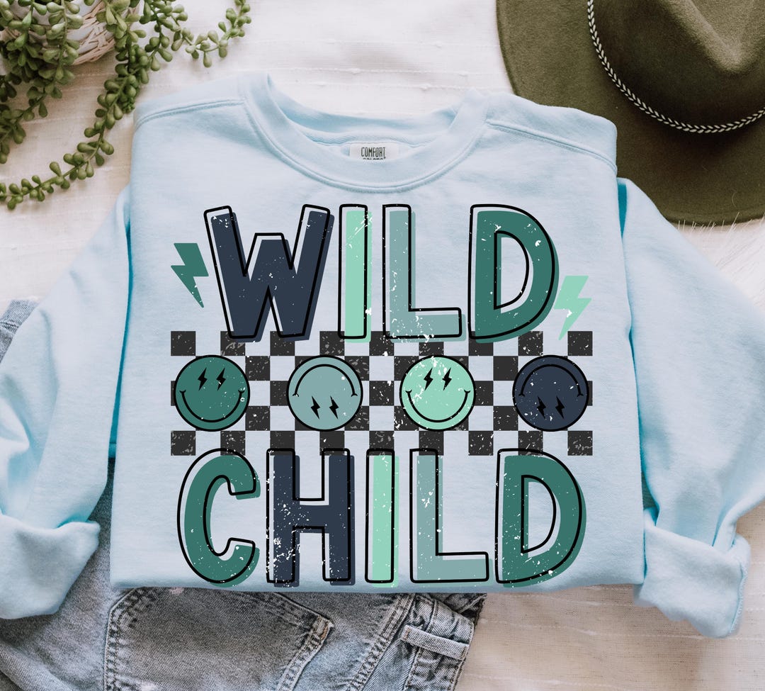 Wild Child PNG, Popular Png, Kids Png, Boy Png, Checkered Png, Sibling ...