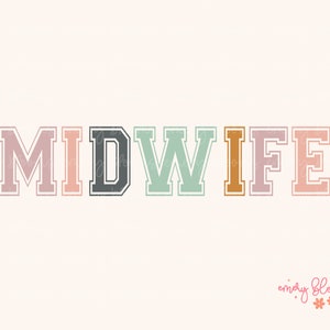 Midwife PNG Digital Design Download, Retro Sublimation Nurse PNG, Boho ...