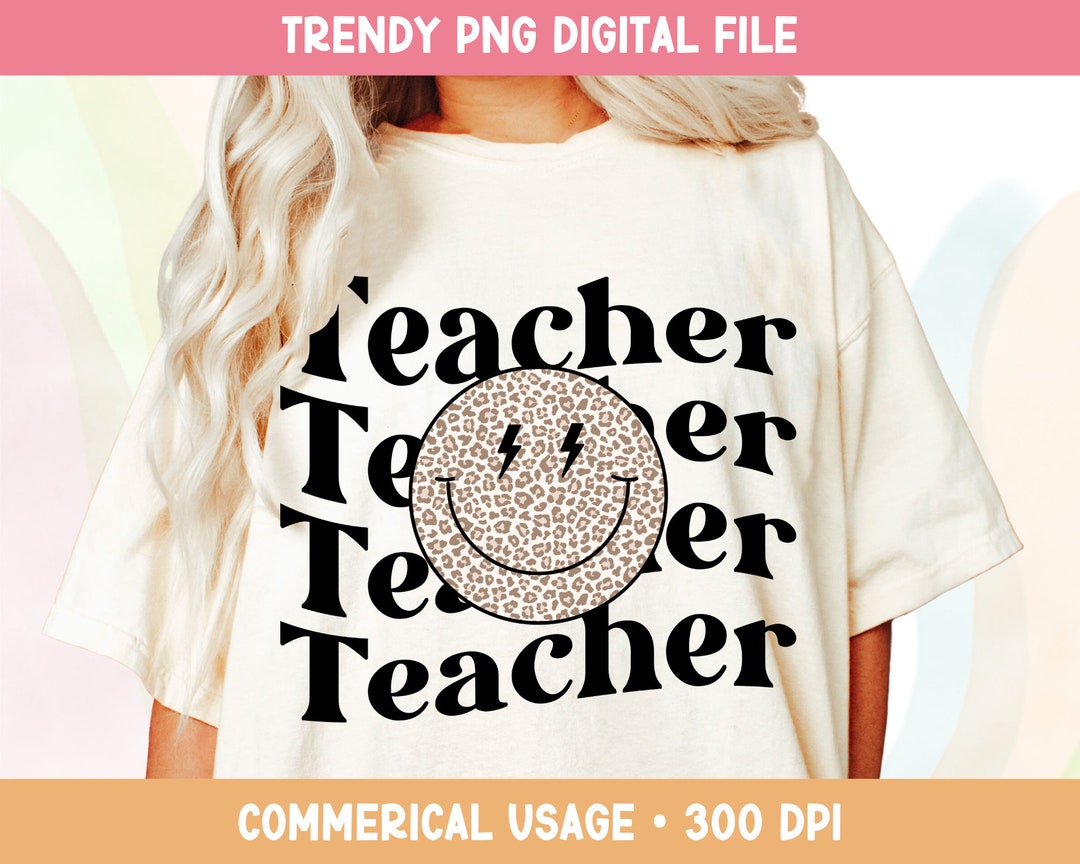Smiley Teacher PNG Leopard Teacher PNG Teaching Digital - Etsy