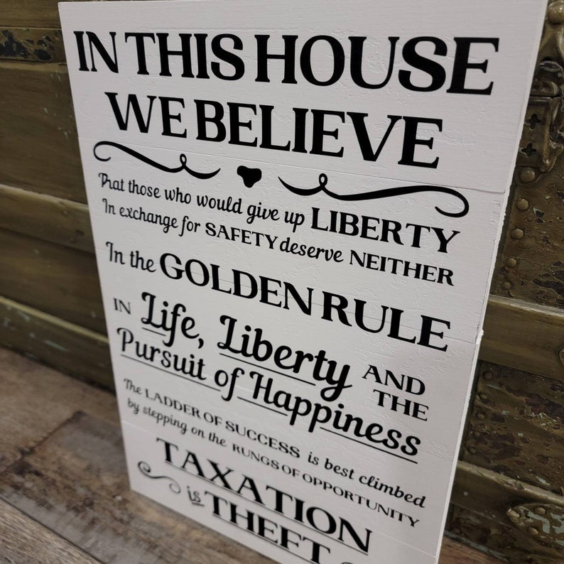 In This House We Believe Sign Libertarian Edition - Etsy