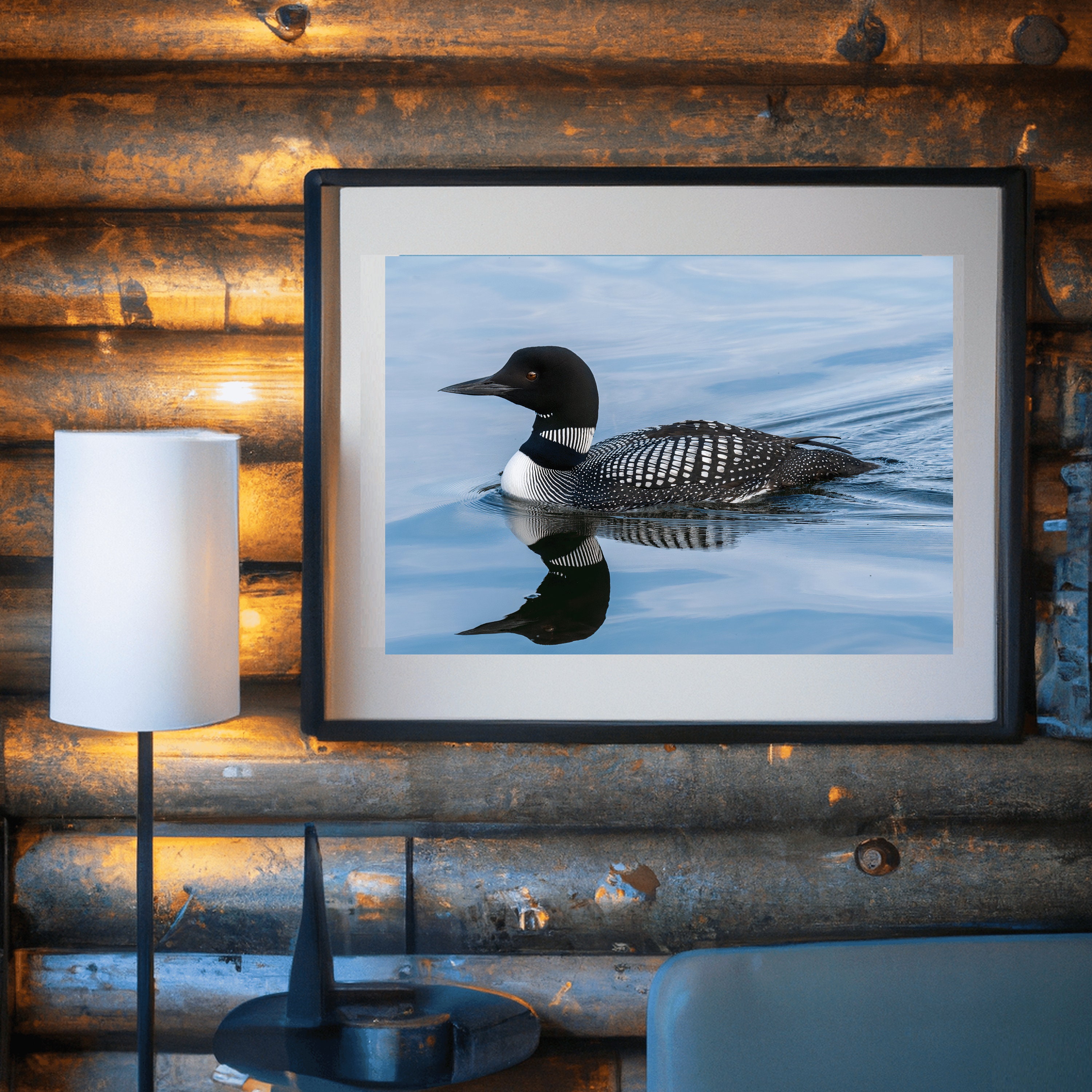 Loon Reflection | Loon Print | Loon Art for Lake House | Lake House ...