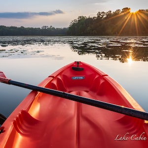 Lake Kayak Print | Kayak Wall Art | Lake House Decor | Cabin Decor for ...