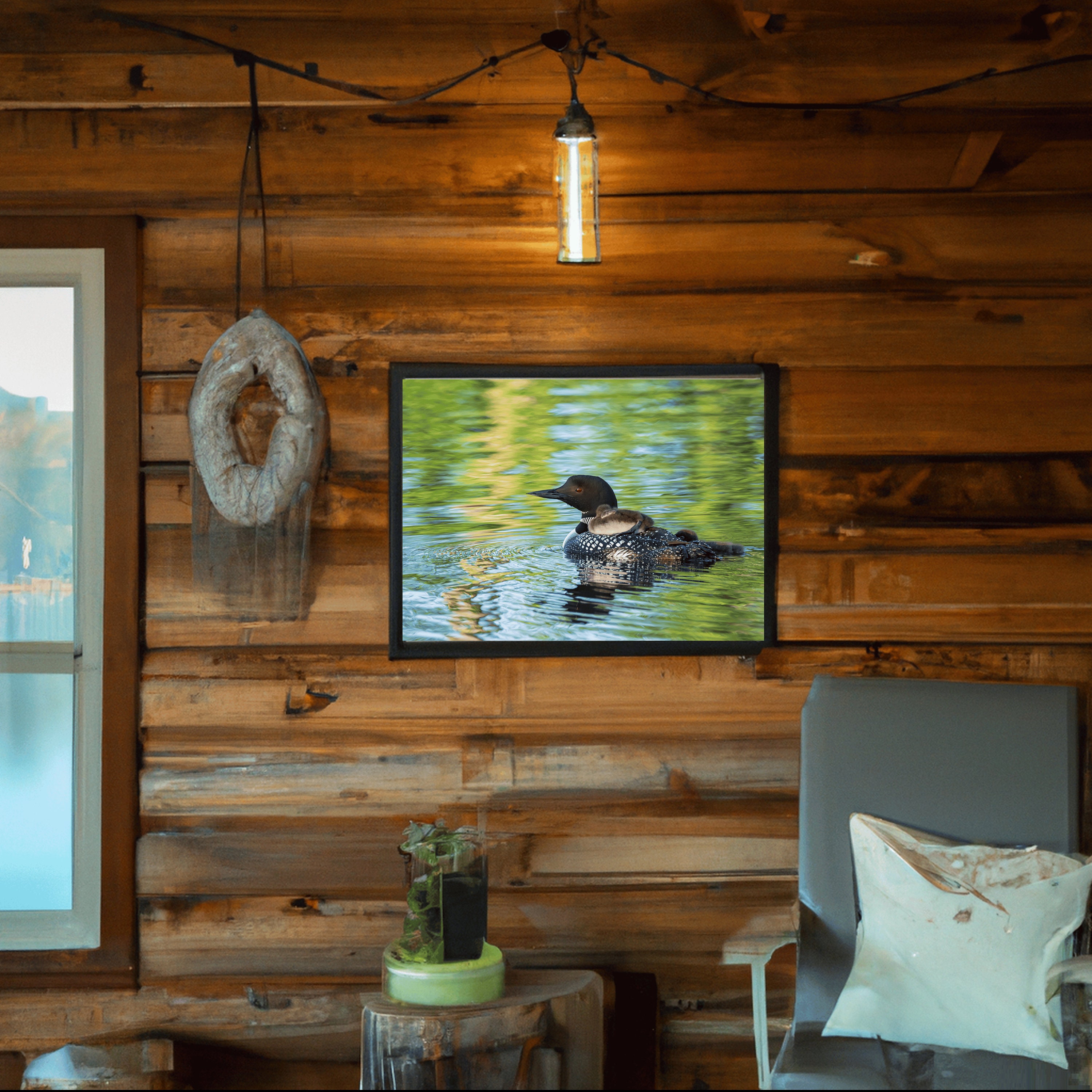 Loon Family, Loon Chicks, Loon Print, Loon Art for Lake House, Lake ...