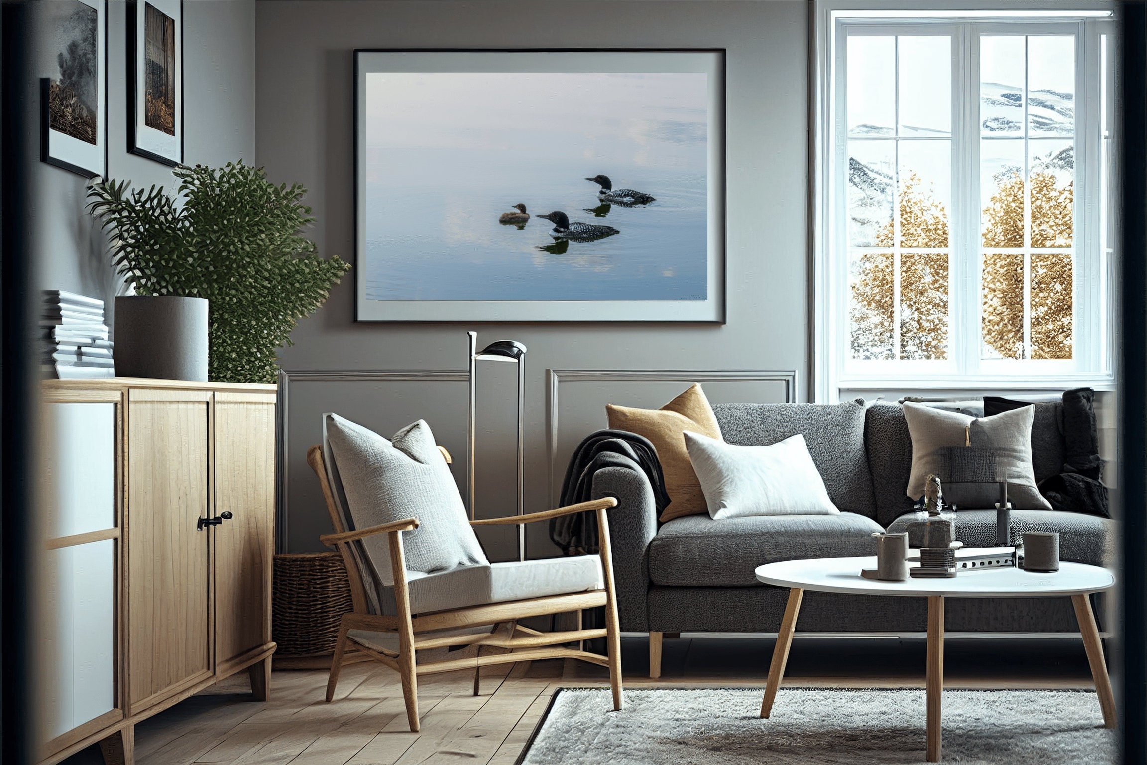 Loon Family, Loon Print, Loon Art for Lake House, Lake House Decor ...