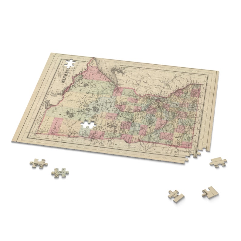 Vintage Map Puzzle, Vintage Minnesota Map Puzzle, Puzzle (120, 252, 500 ...