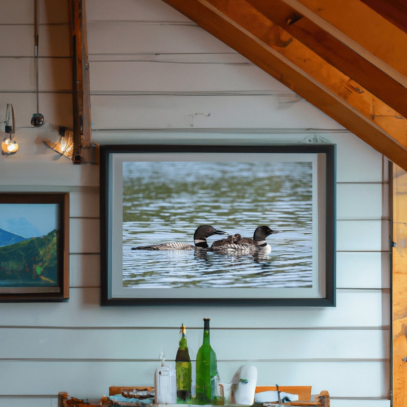 Loon Family, Loon Print, Loon Art for Lake House, Lake House Decor ...