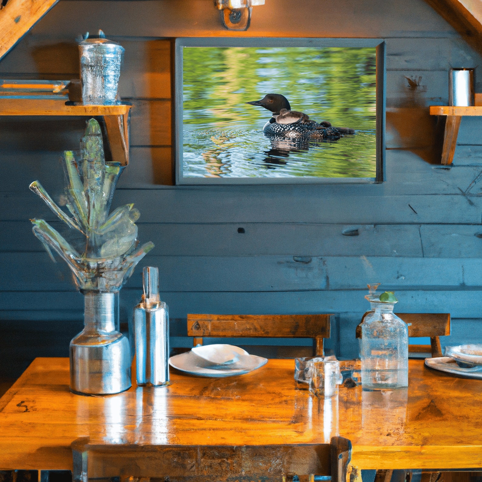 Loon Family, Loon Chicks, Loon Print, Loon Art for Lake House, Lake ...