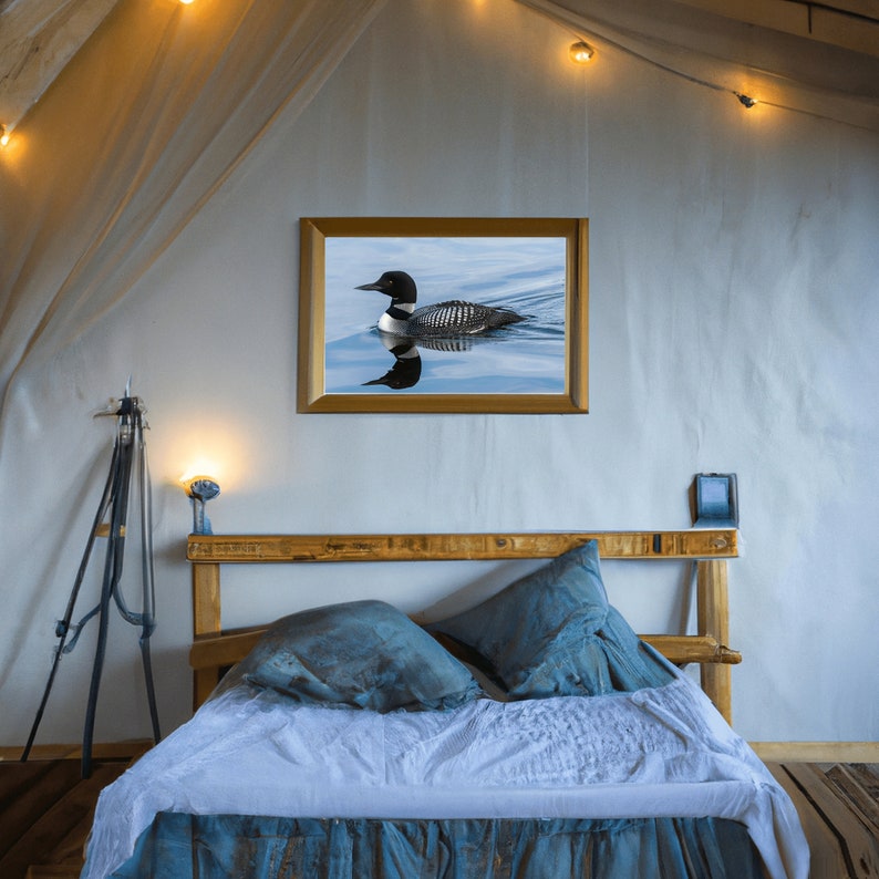 Loon Reflection | Loon Print | Loon Art for Lake House | Lake House ...