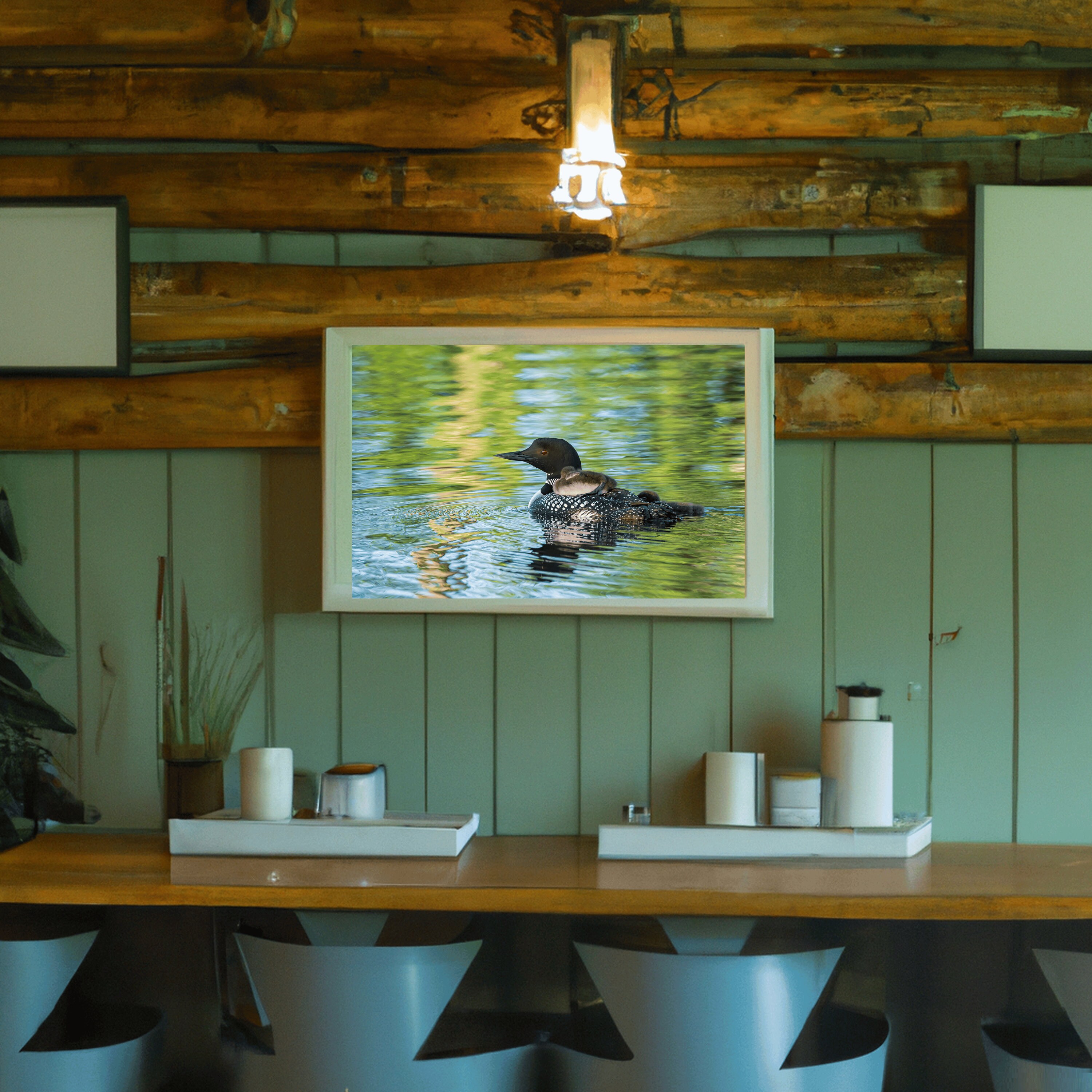 Loon Family, Loon Chicks, Loon Print, Loon Art for Lake House, Lake ...
