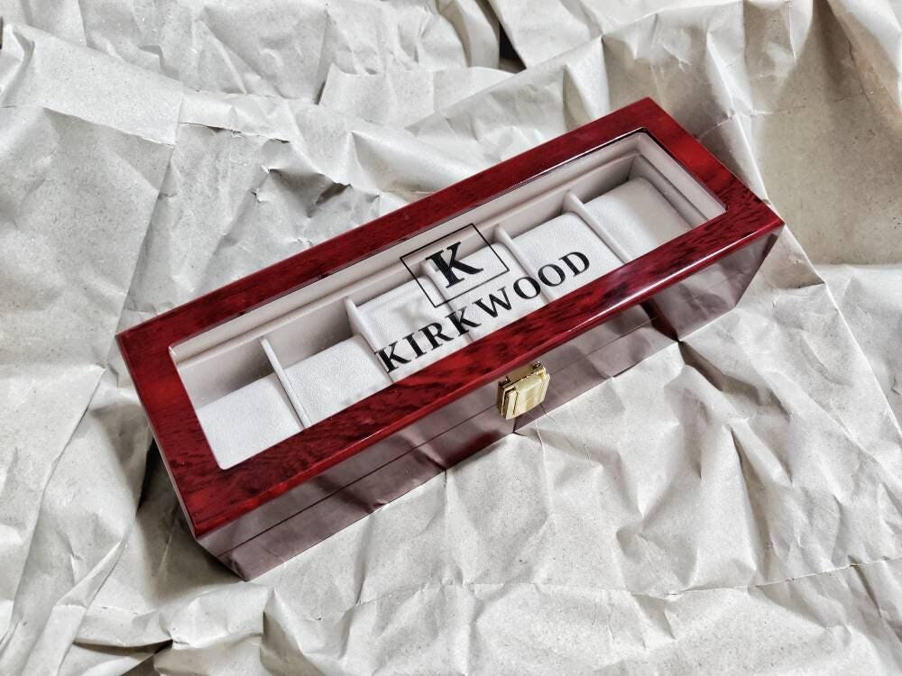 6 Slot Leather/rosewood Watch Box Personalized Monogram/name Watch Box ...