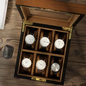 Premium Design, Brown Solid Wood Watch Box Personalized Monogram 10 ...