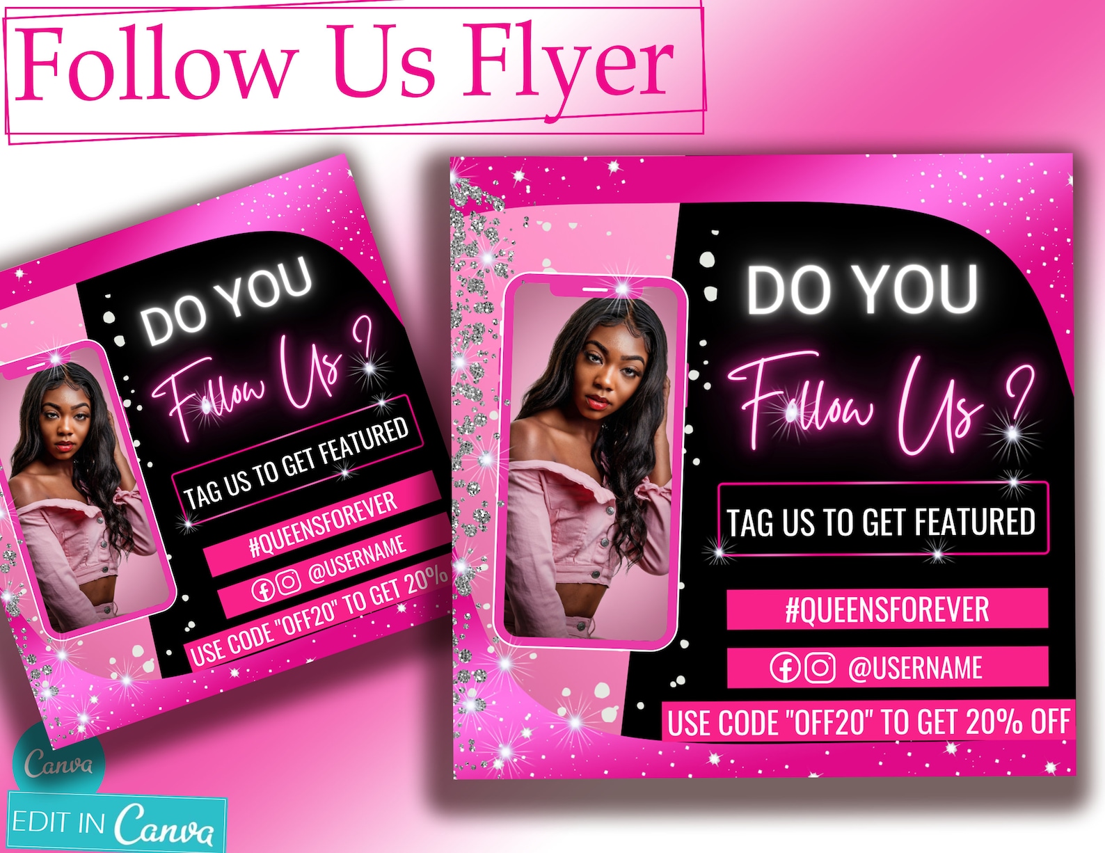 Tag Us Flyer Follow Us Flyer Tag Us in Selfies Flyer Selfie - Etsy