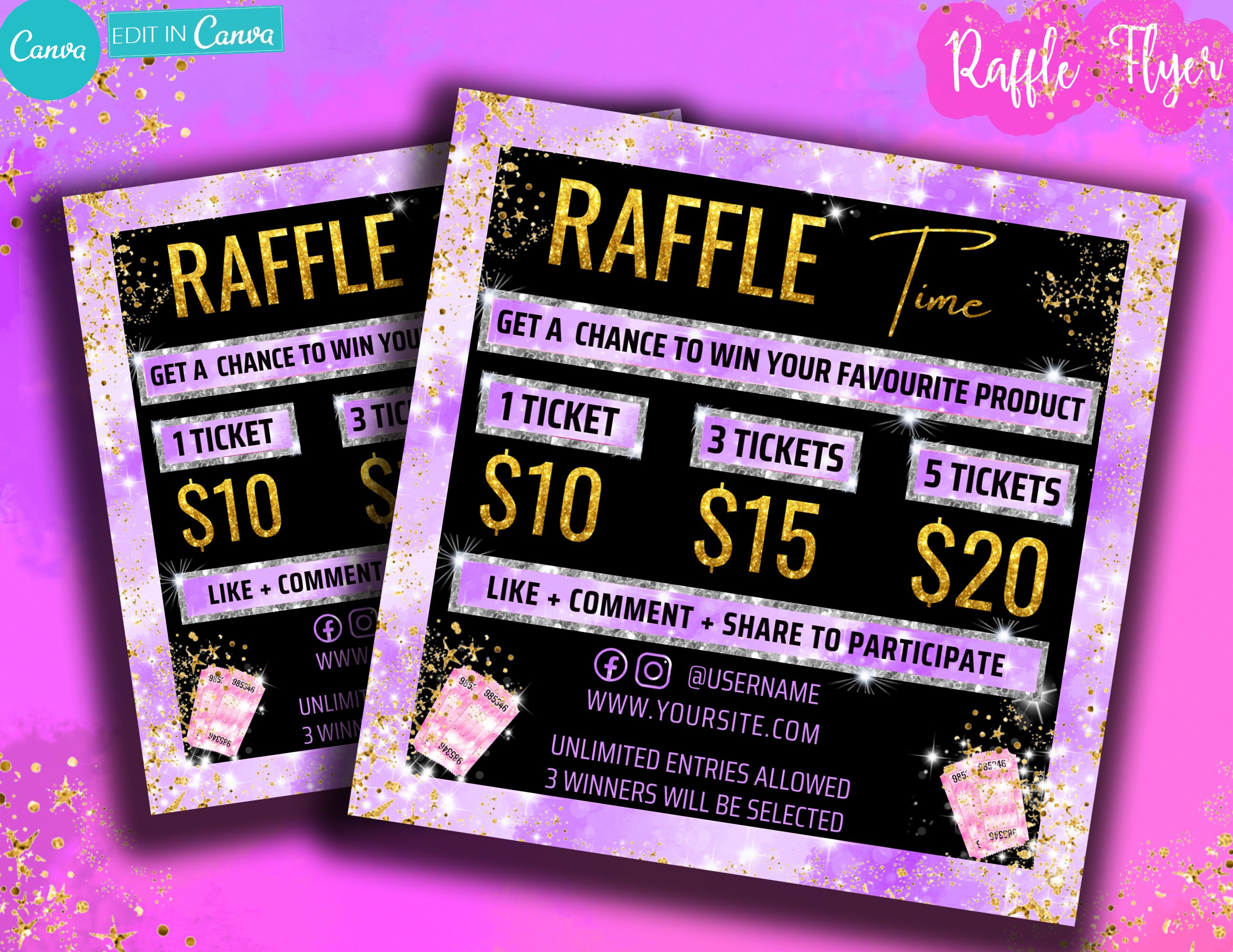 Raffle Flyer Giveaway Flyer DIY Raffle Flyer Contest Flyer - Etsy