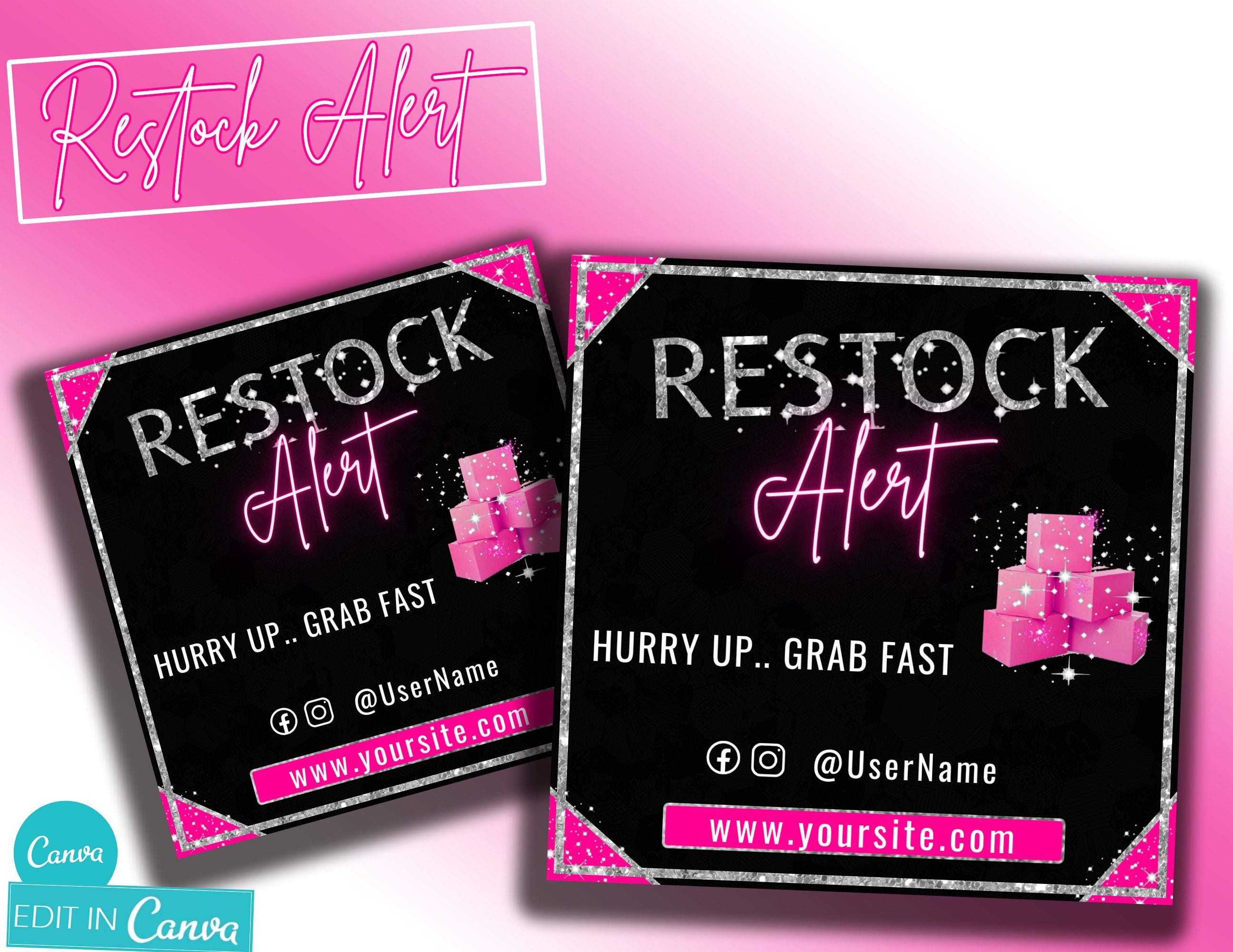 Restock Alert Restock Flyer Stock Flyer Social Media Flyer - Etsy