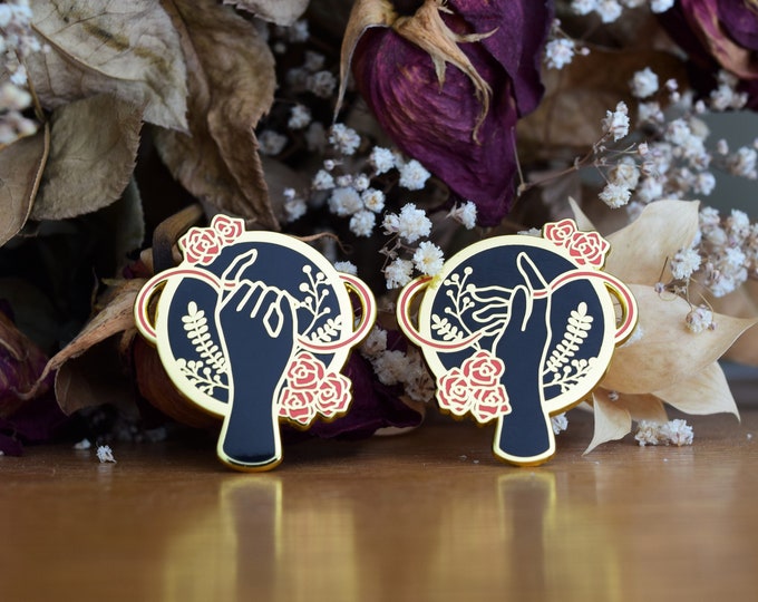 Red String of Fate Hard Enamel Pin - Etsy