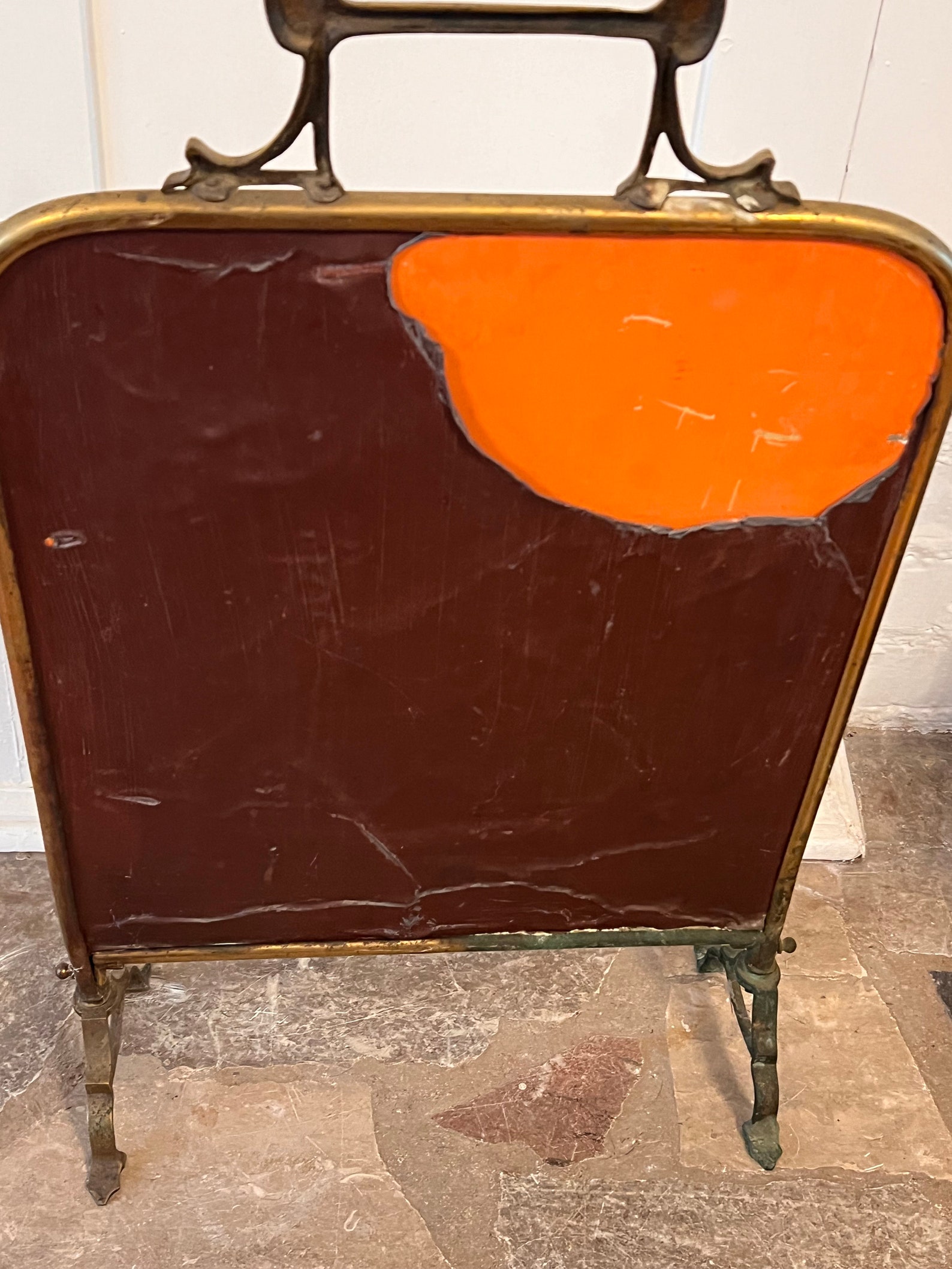 1930s Brass Mirrored Fire Screen With Hand Painted Roses - Etsy