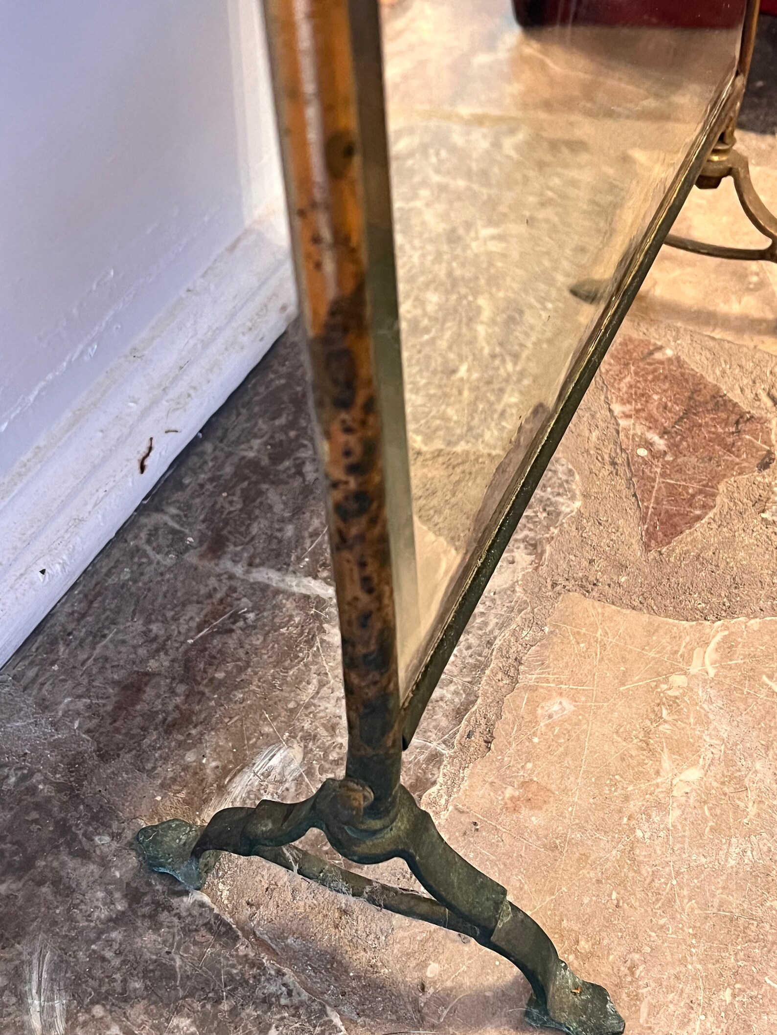 1930s Brass Mirrored Fire Screen With Hand Painted Roses - Etsy