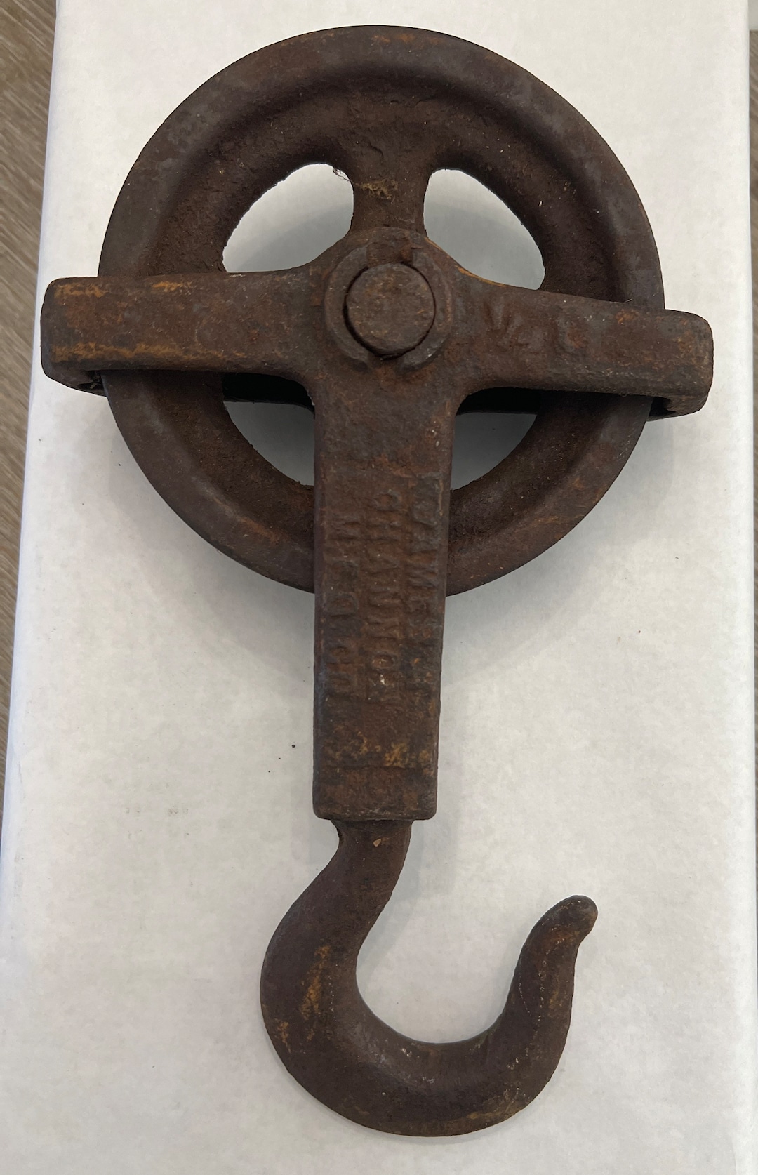 James H Channon Mfg. Chicago, 1/2” Vintage Pulley and Hook - Etsy