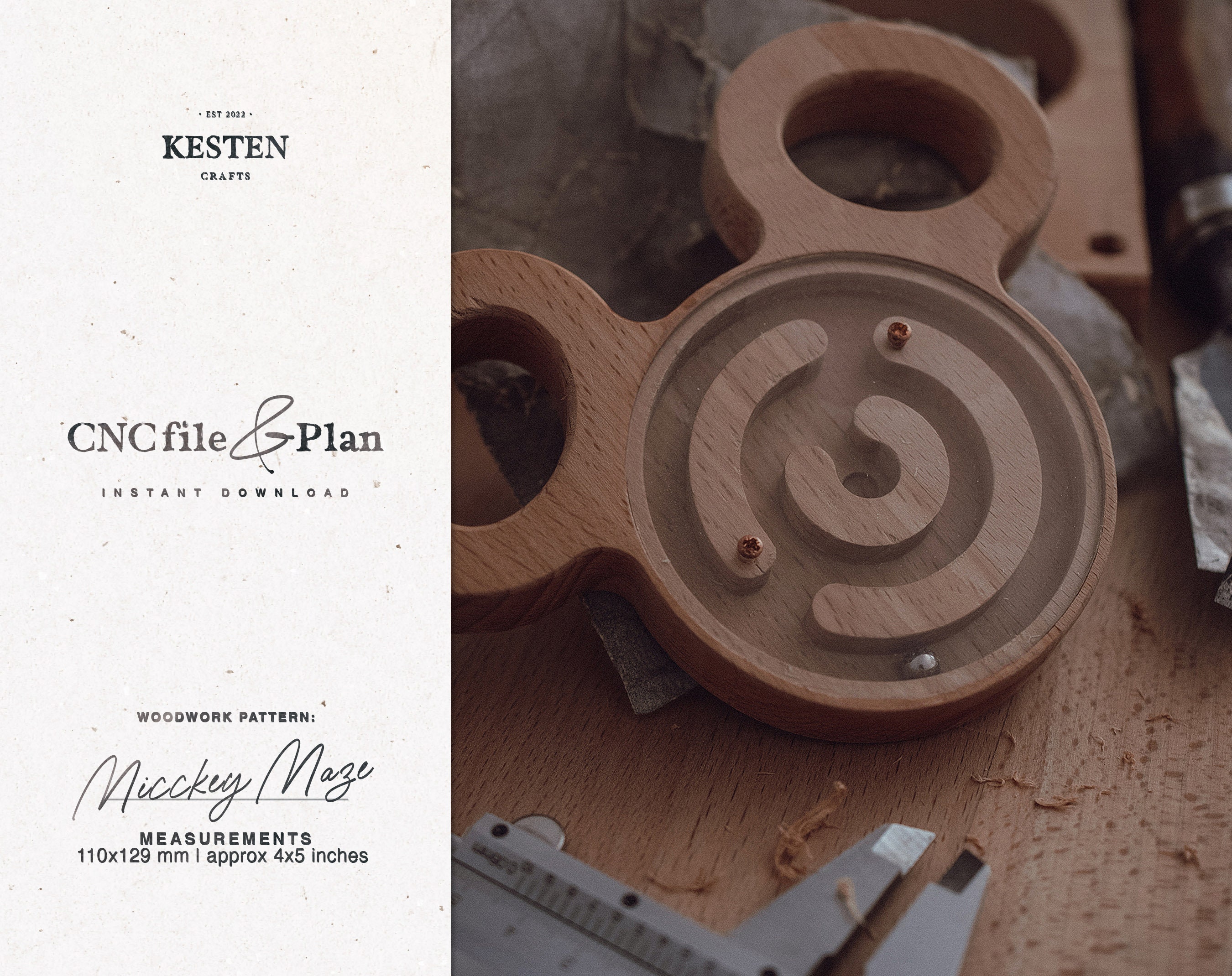 Mickey Maze CNC Files | Wooden Labyrinth Toy | Easy Maze Plan | Include ...