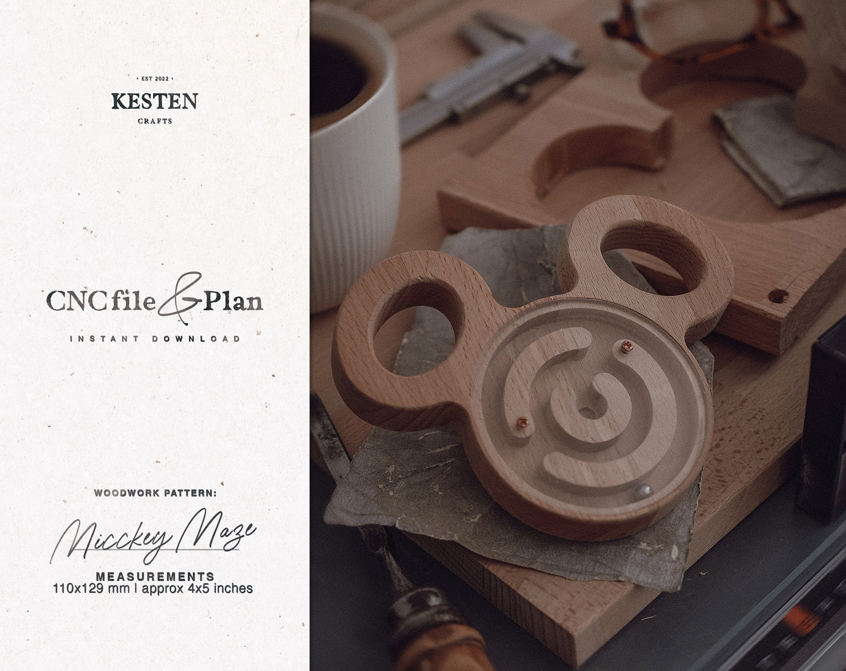Mickey Maze CNC Files | Wooden Labyrinth Toy | Easy Maze Plan | Include ...