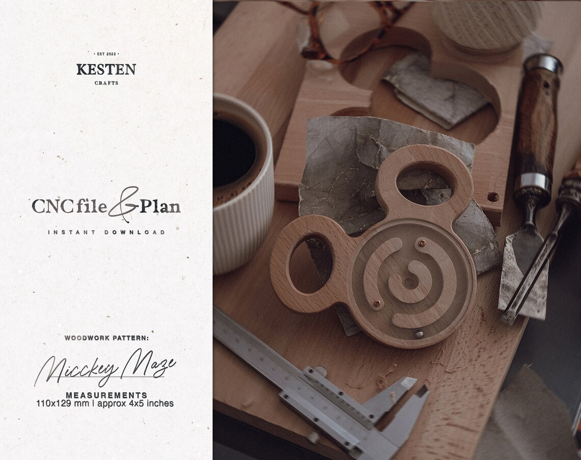 Mickey Maze CNC Files | Wooden Labyrinth Toy | Easy Maze Plan | Include ...