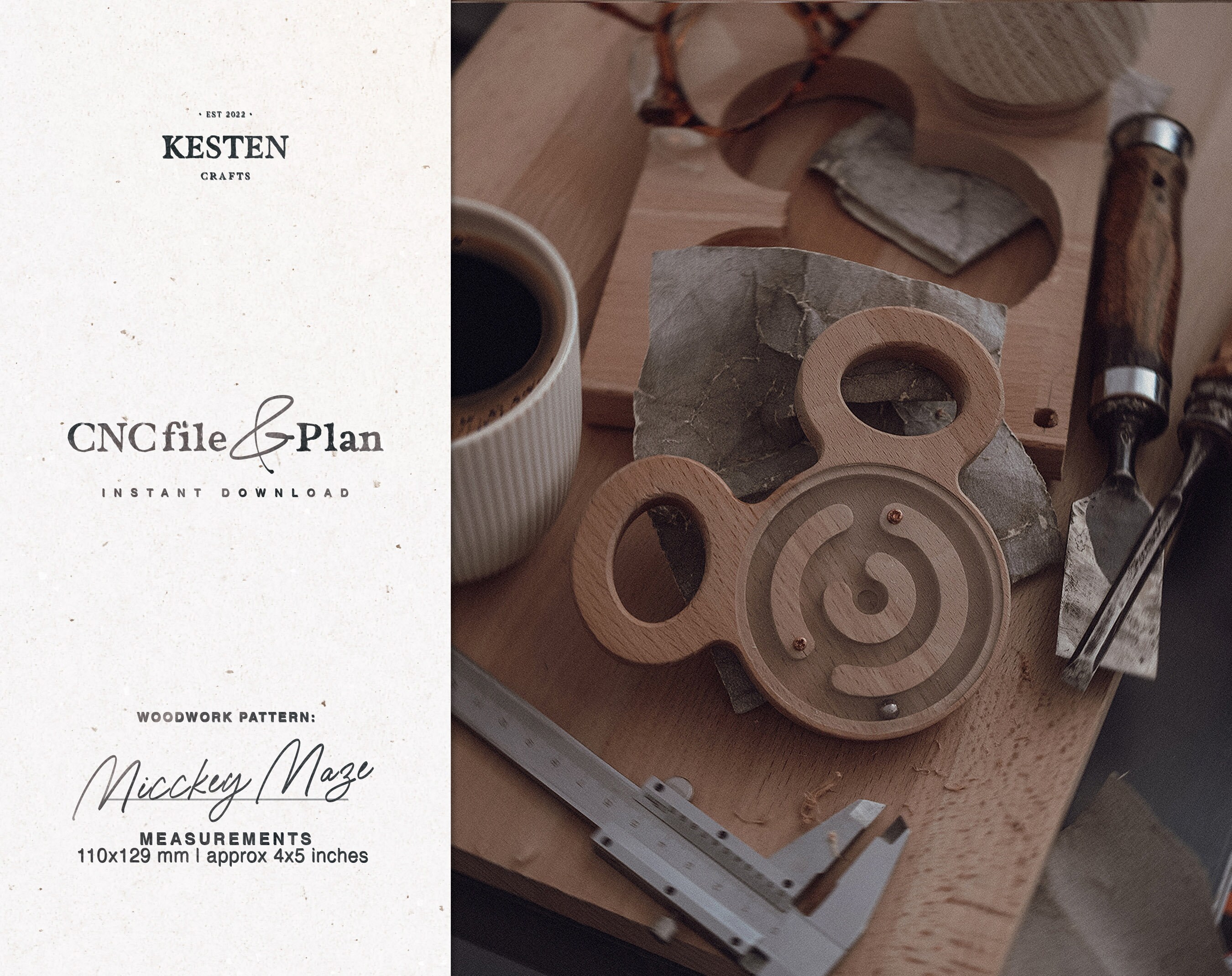 Mickey Maze CNC Files | Wooden Labyrinth Toy | Easy Maze Plan | Include ...