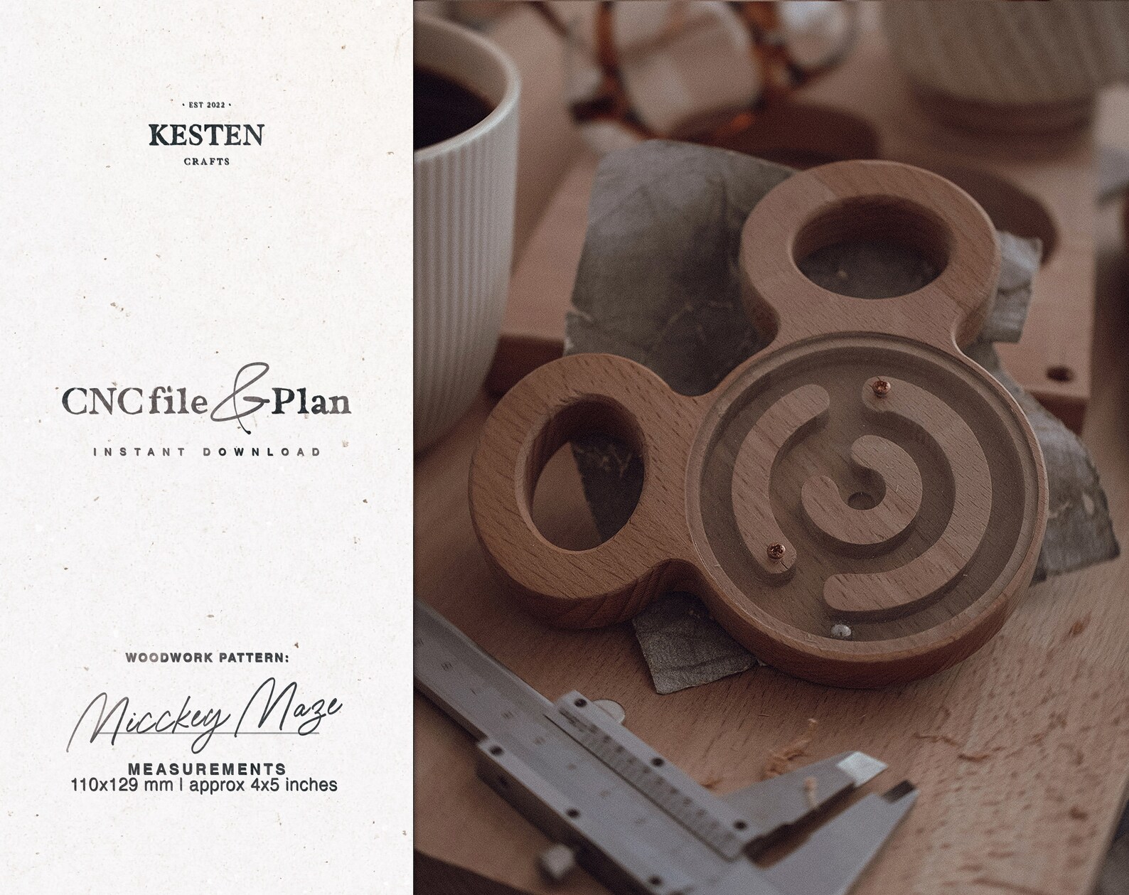 Mickey Maze CNC Files | Wooden Labyrinth Toy | Easy Maze Plan | Include ...