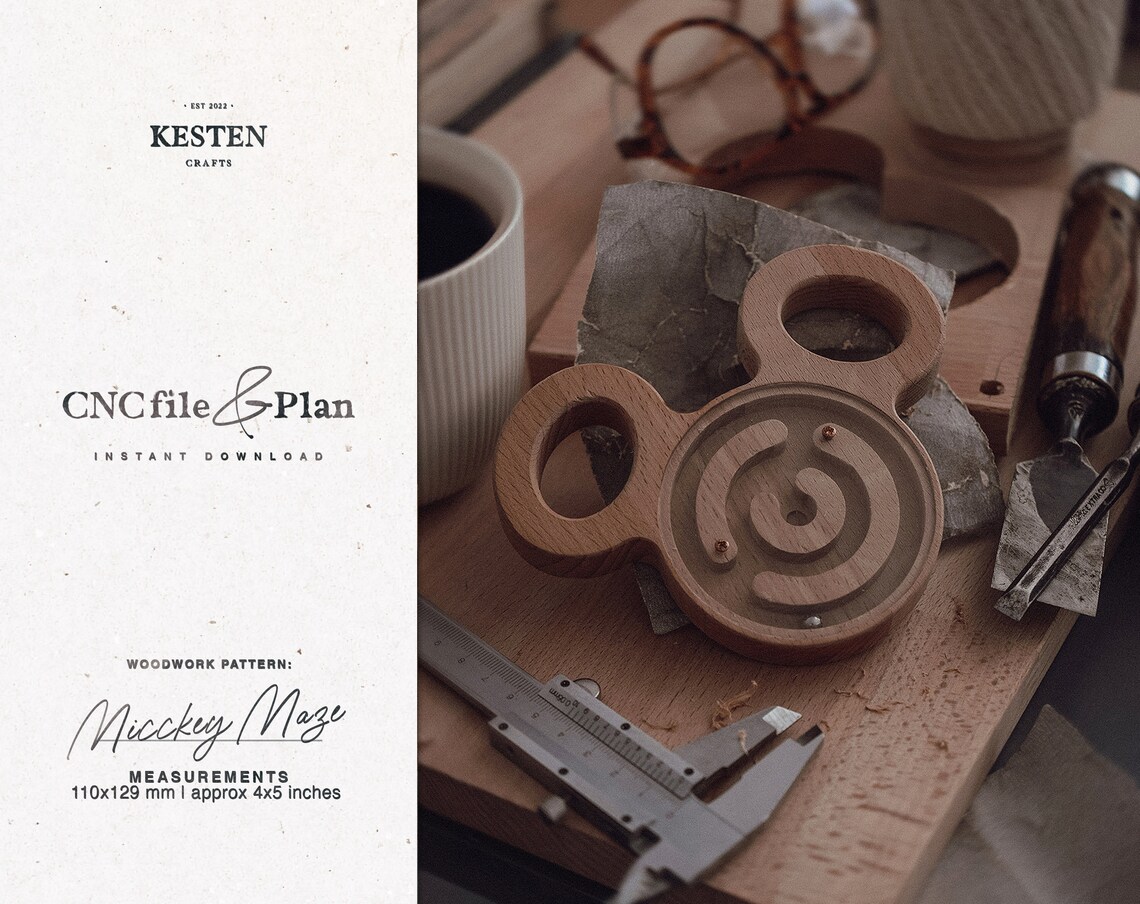 Mickey Maze CNC Files | Wooden Labyrinth Toy | Easy Maze Plan | Include ...