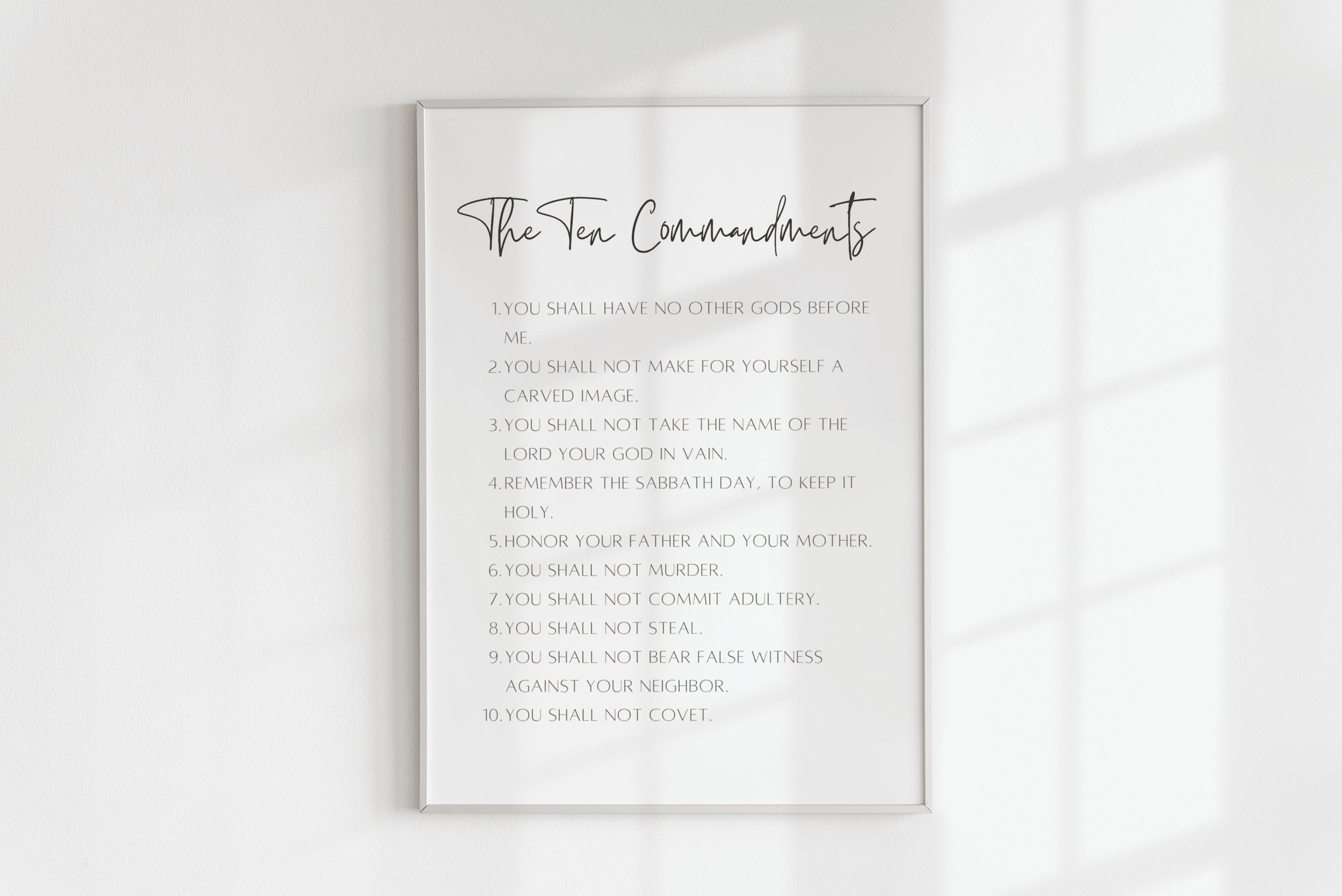 The Ten Commandments Modern Bible Wall Art Scripture Art - Etsy