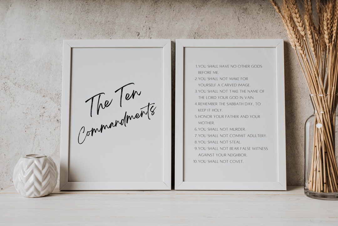 The Ten Commandments Modern Bible Wall Art Scripture Art - Etsy