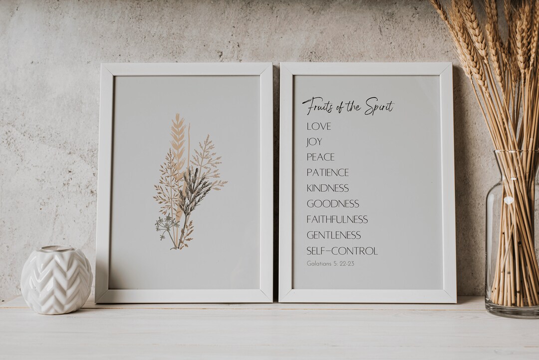 Fruits of the Spirit, Modern Bible Wall Art, Scripture Art Prints ...