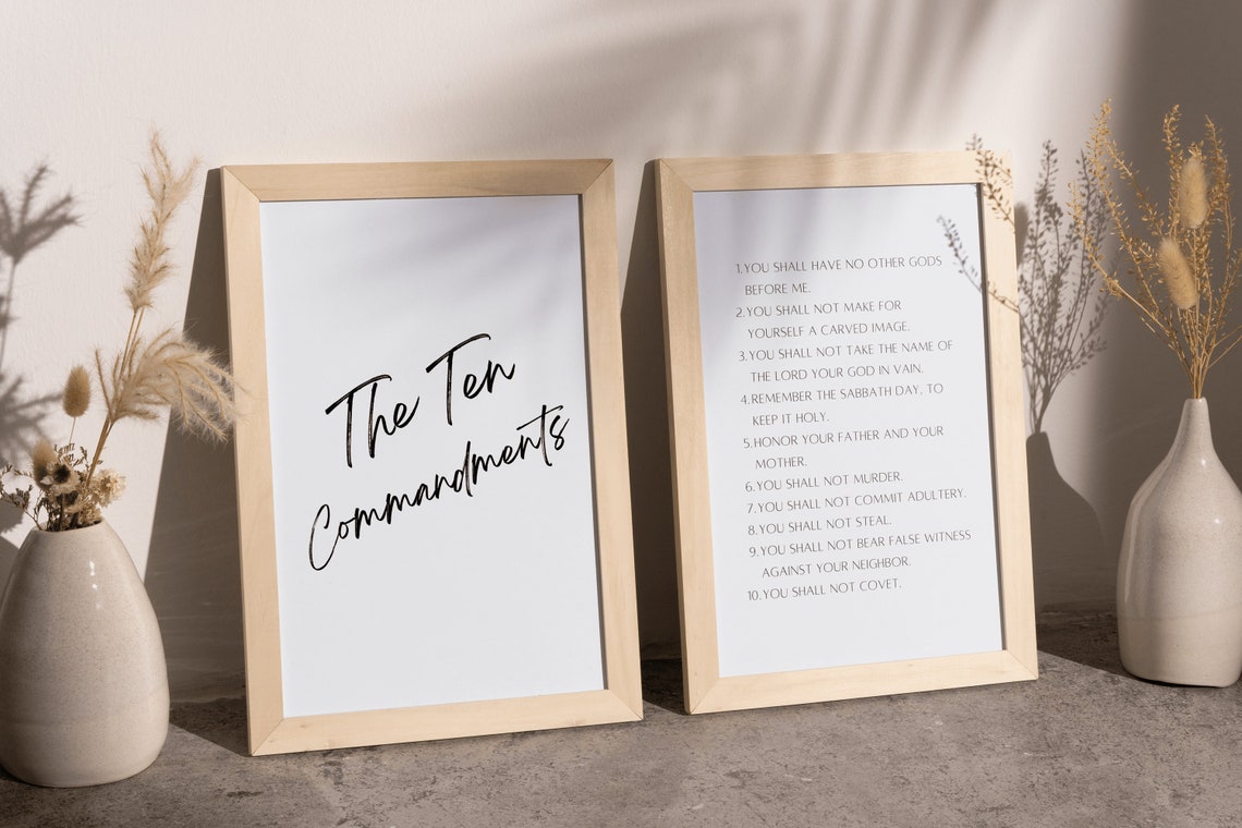 The Ten Commandments Modern Bible Wall Art Scripture Art - Etsy