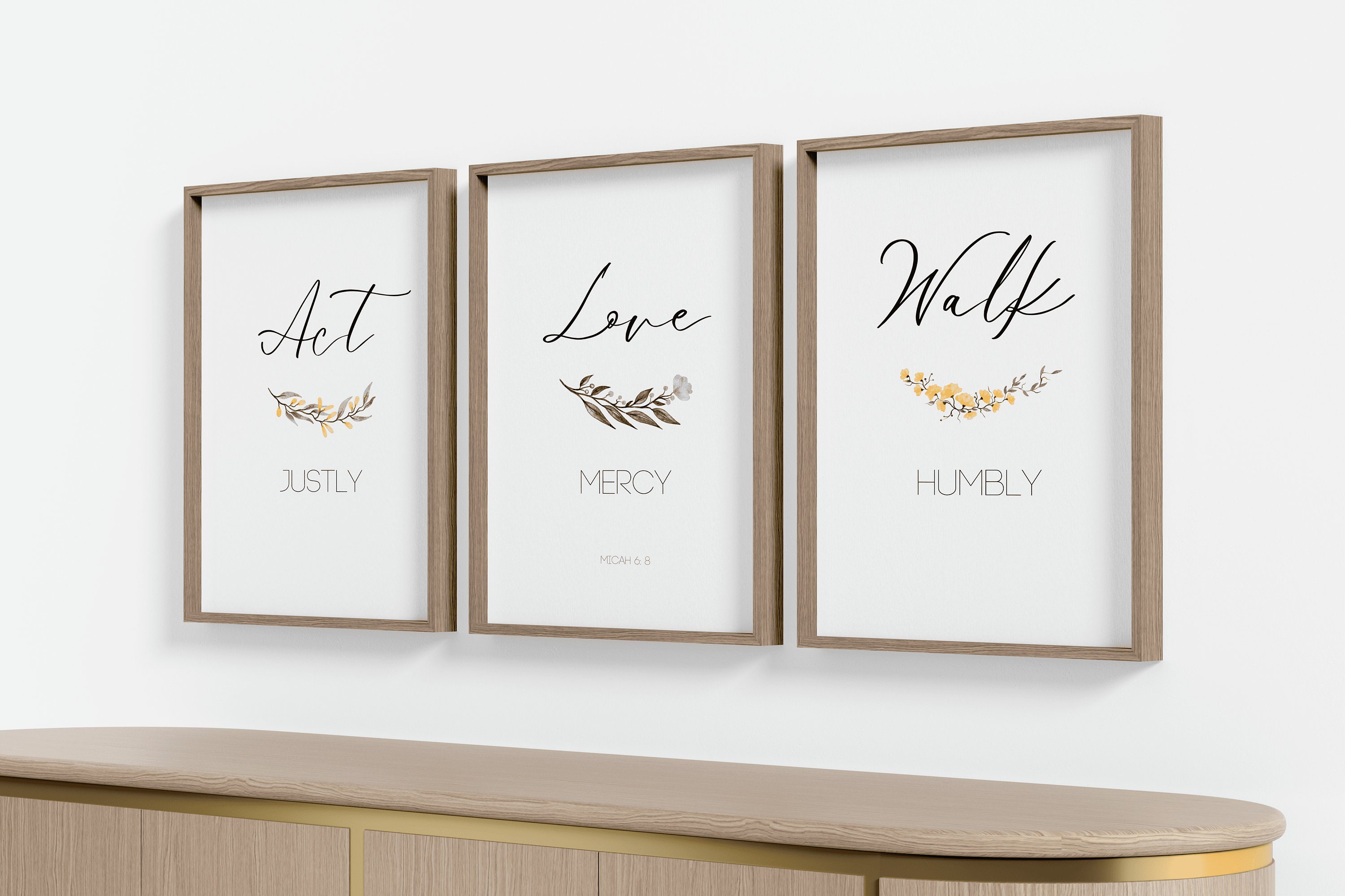 Micah 6:8, Modern Bible Wall Art, Scripture Art Prints, Minimal ...