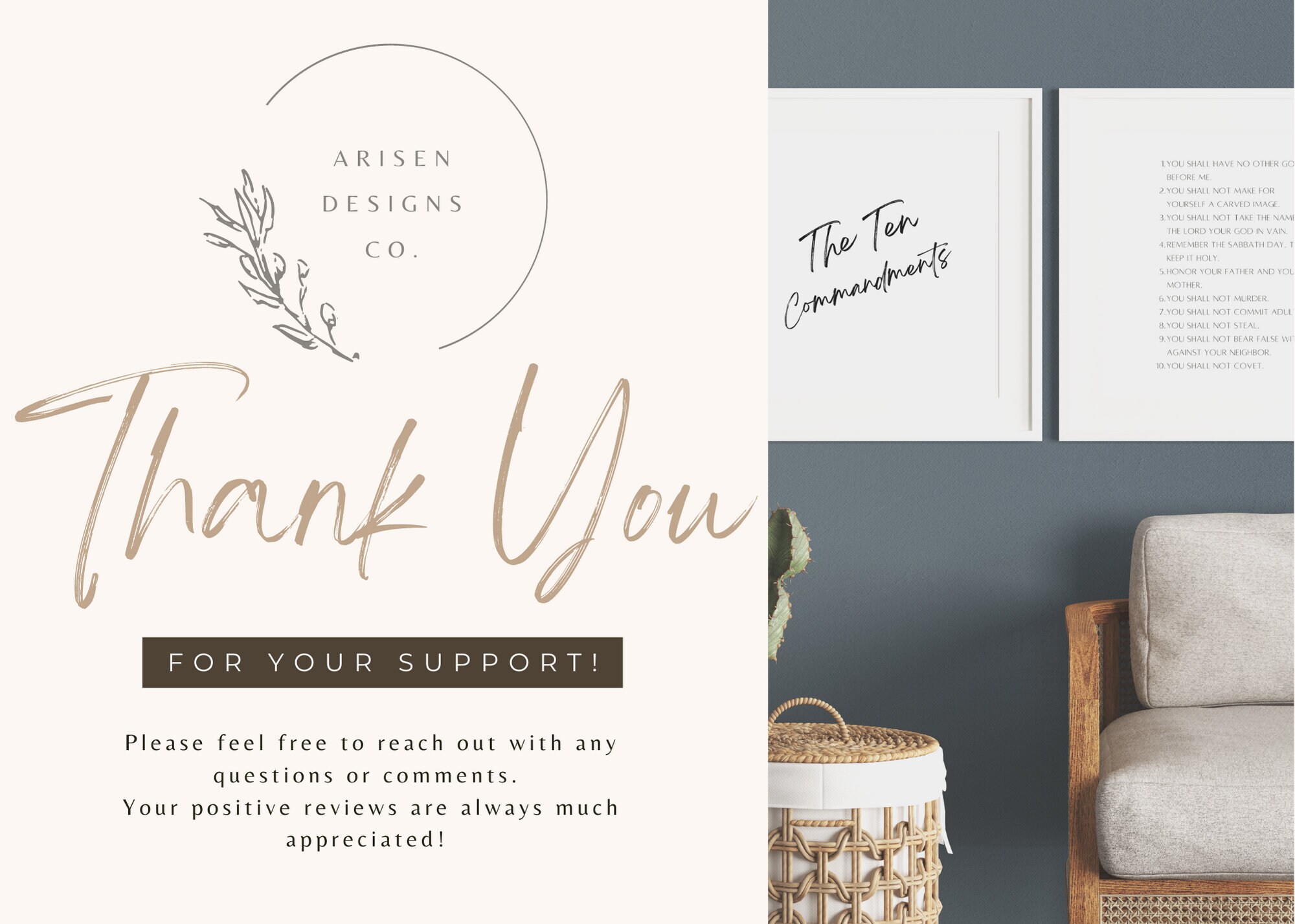 The Ten Commandments Modern Bible Wall Art Scripture Art - Etsy