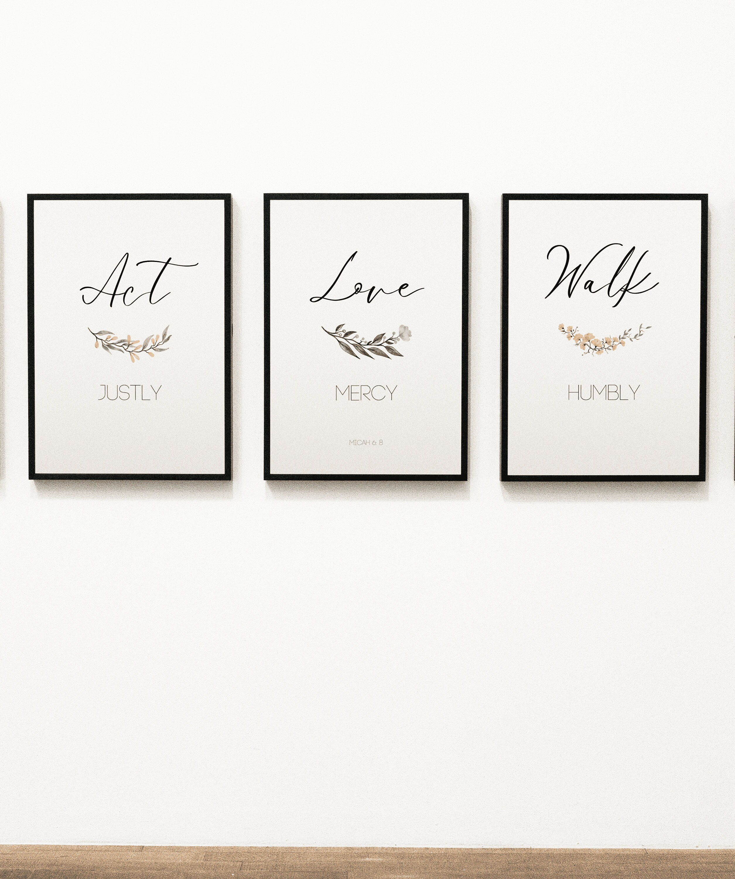Micah 6:8, Modern Bible Wall Art, Scripture Art Prints, Minimal ...