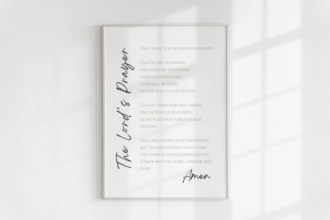 The Lord's Prayer, Modern Bible Wall Art, Scripture Art Prints, Minimal ...