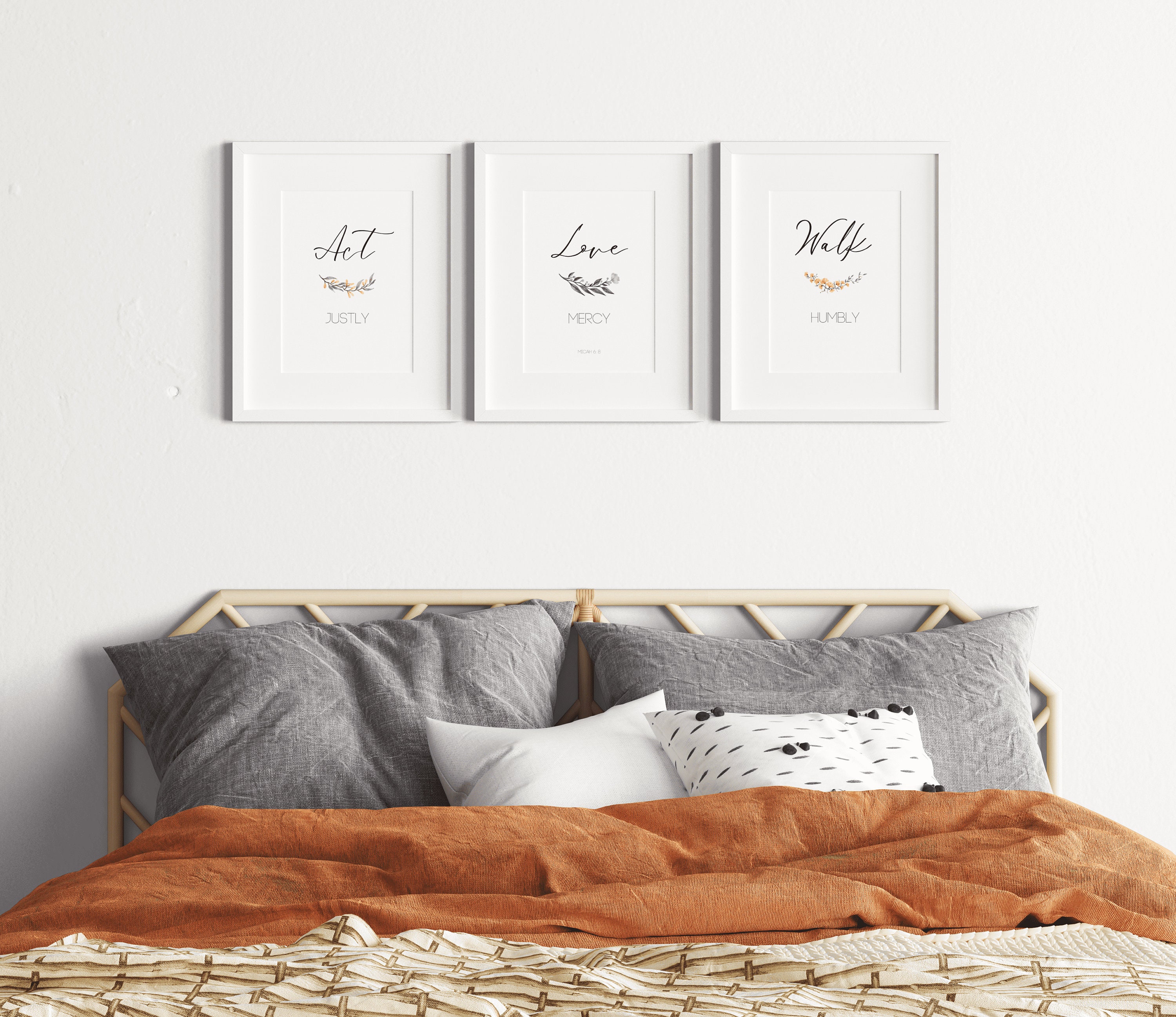 Micah 6:8, Modern Bible Wall Art, Scripture Art Prints, Minimal ...