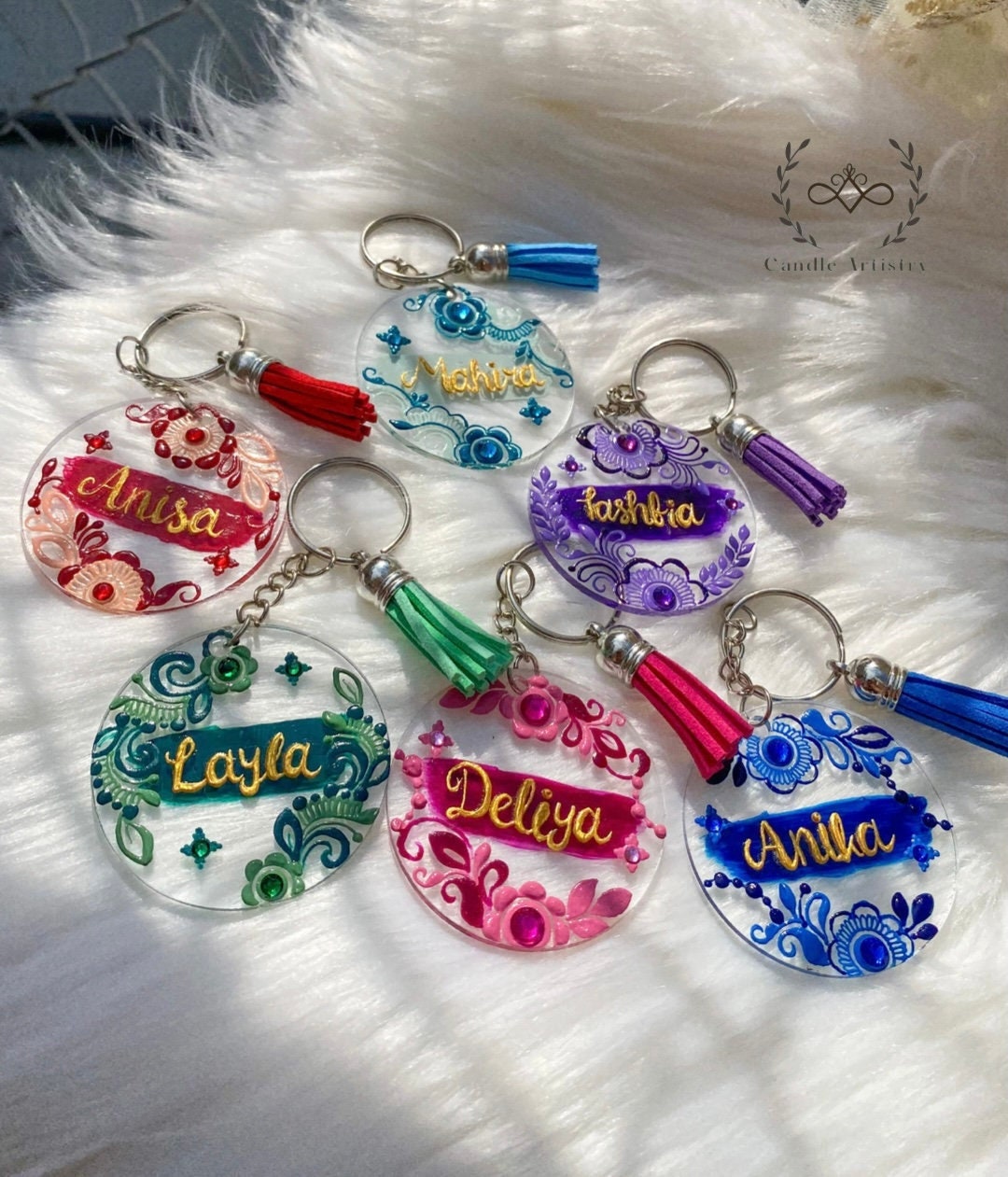 Acrylic Henna Keychain I Personalized Keychain I Custom Made I Custom ...