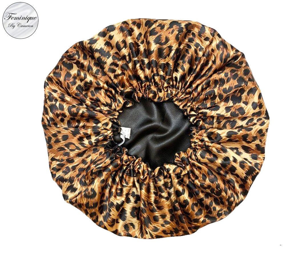 Cheetah Print Adjustable & Reversible Satin Hair Bonnet - Etsy