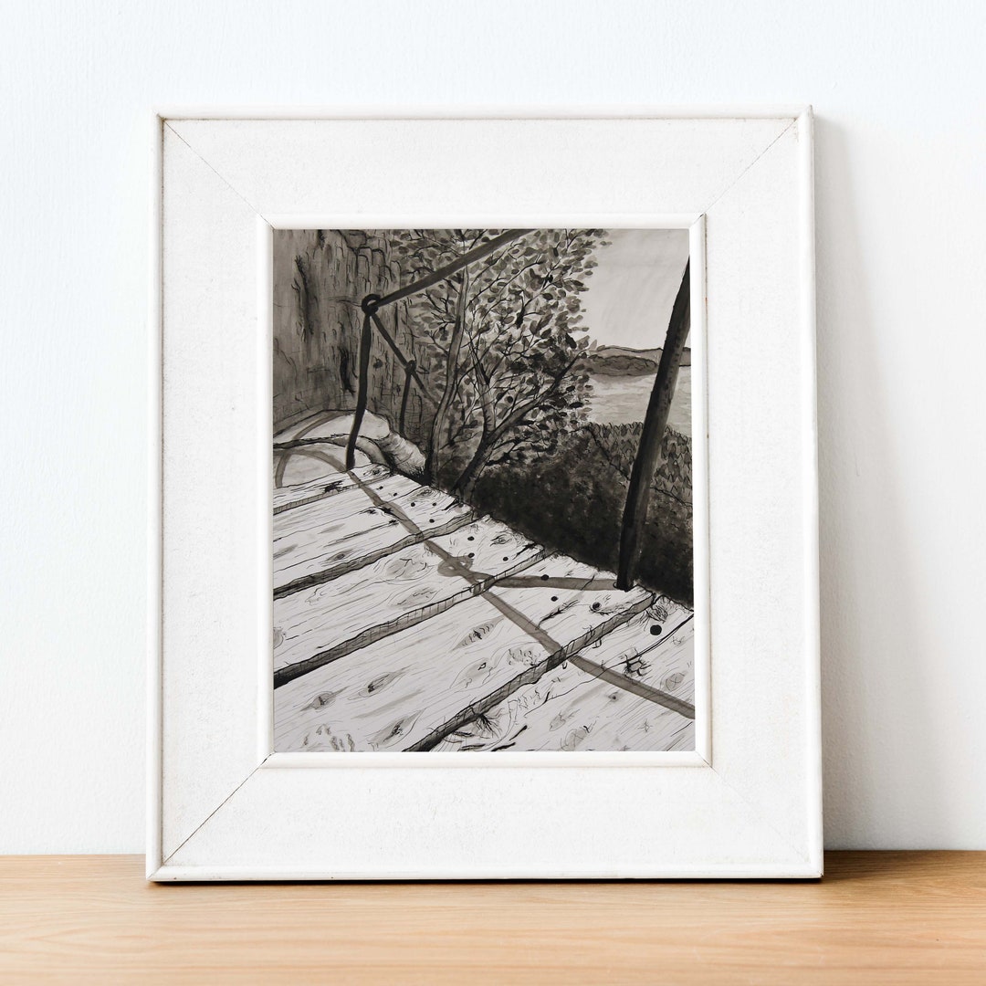 Acadia National Park Hike | Art Print of Original Drawing - Etsy