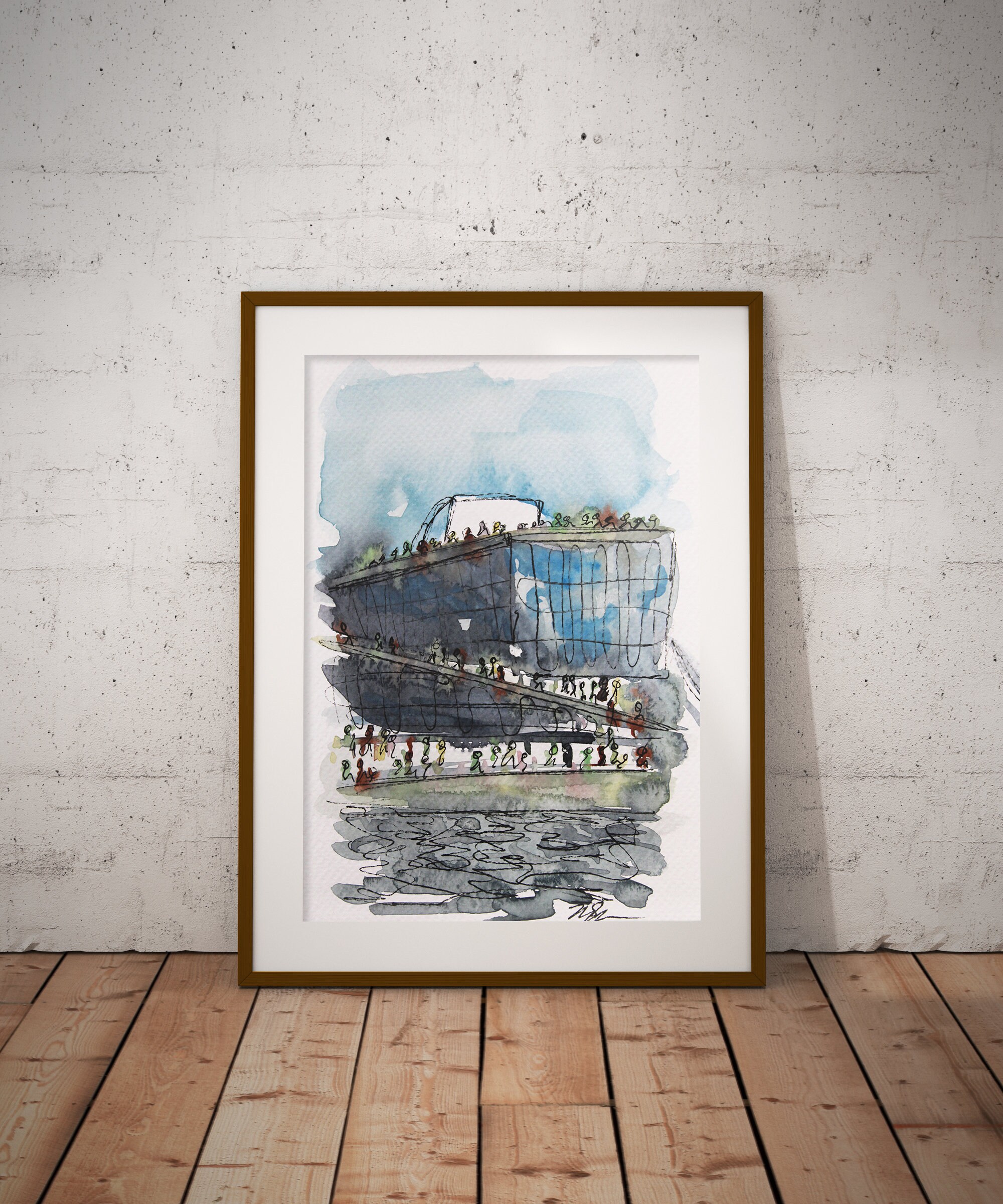 Oslo Opera House | Art Print of Original Watercolor Painting - Etsy